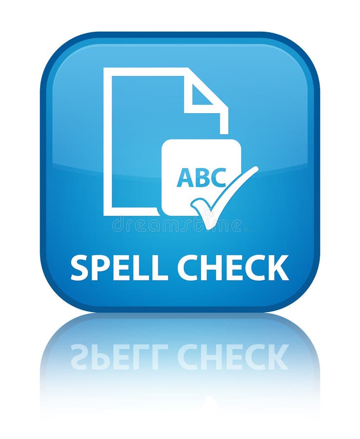 Spell Check Document Special Cyan Blue Square Button Stock Illustration ...