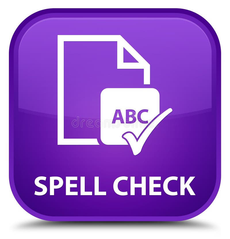 Spell Check Document Special Purple Square Button Stock Illustration ...