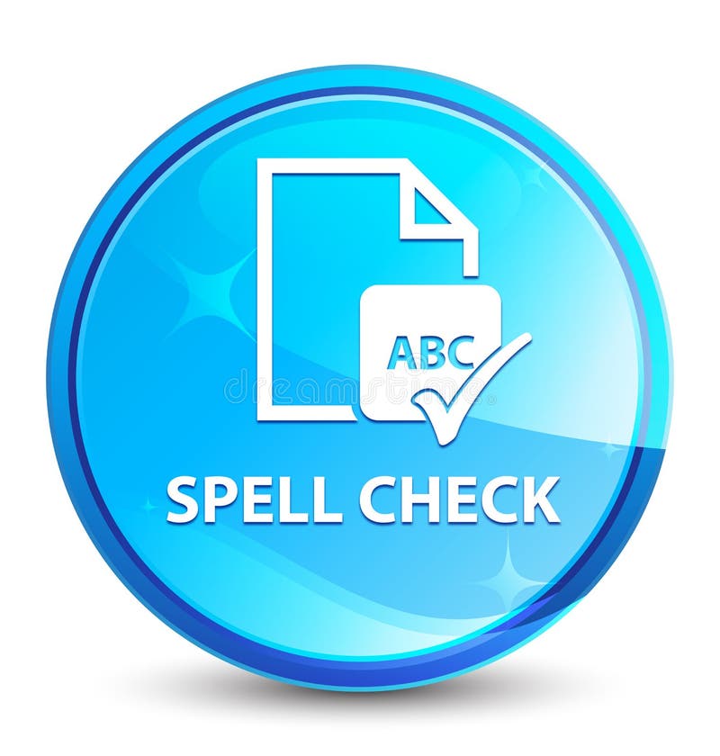 Spell Check Document Splash Natural Blue Round Button Stock Vector ...