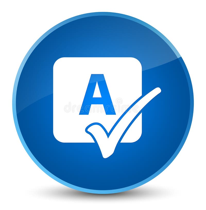 Spell Check Icon Elegant Blue Round Button Stock Illustration ...