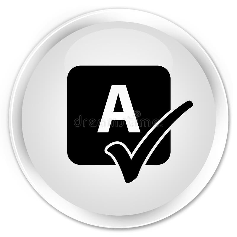 Spell Check Icon Premium White Round Button Stock Illustration ...