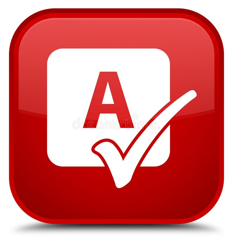Spell Check Icon Special Red Square Button Stock Illustration ...