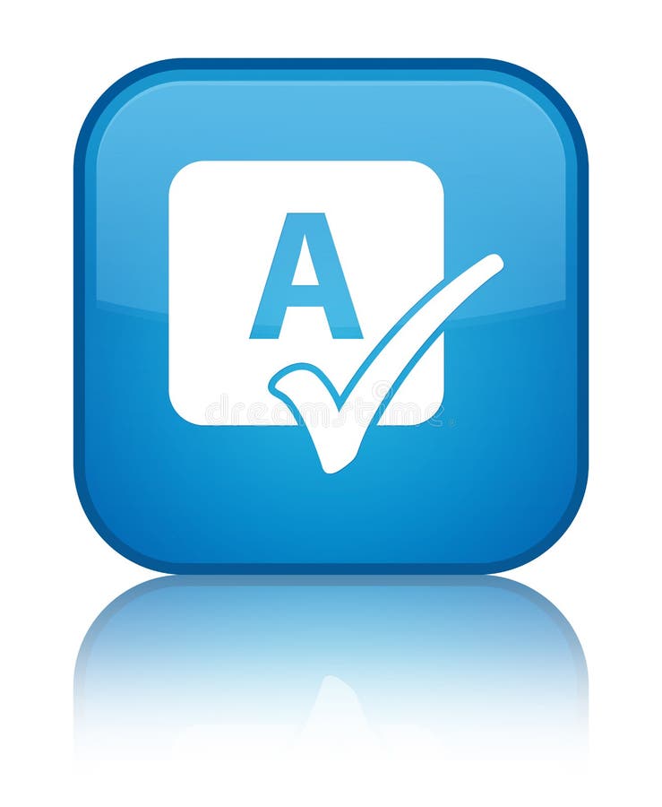 Spell Check Icon Special Cyan Blue Square Button Stock Illustration ...
