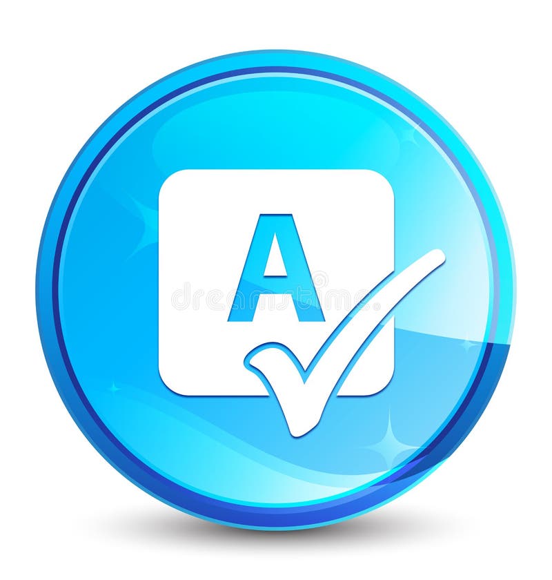 Spell Check Icon Splash Natural Blue Round Button Stock Vector ...