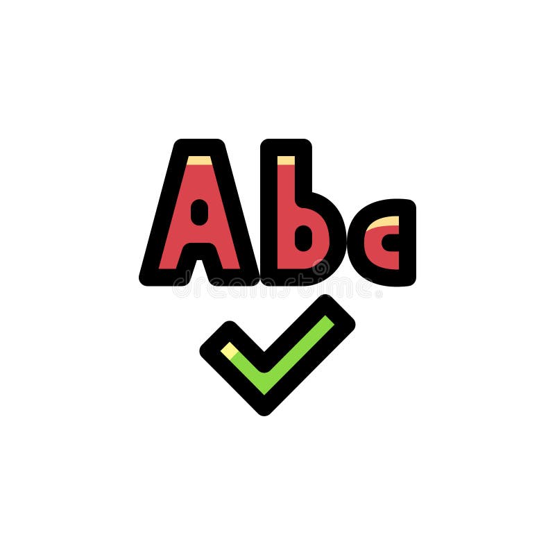 Spell Checker Icon stock vector. Illustration of letter - 266548734