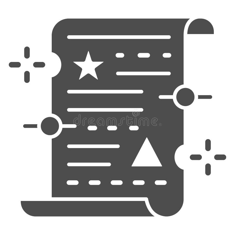 Magic Scroll Line Icon. Folio with a Spell Vector Illustration Isolated on White Stock Vector ...