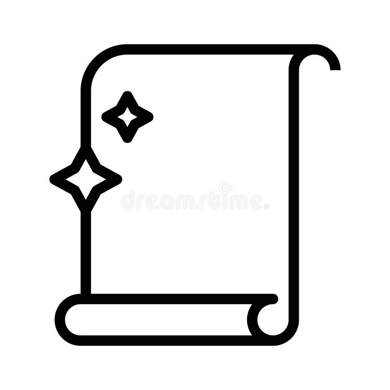 Spell Scroll Vector, Magic Related Line Style Icon Stock Vector ...