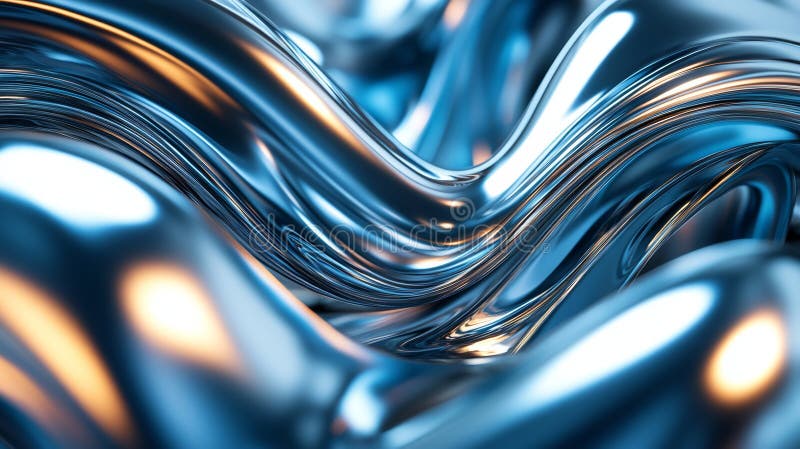 A Spellbinding Blend of Golden and Silver Liquid Forms, Generating a ...