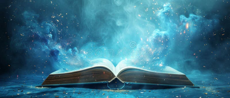 A Spellbinding Book Showcasing Its Enchantment Against a Vibrant Blue ...