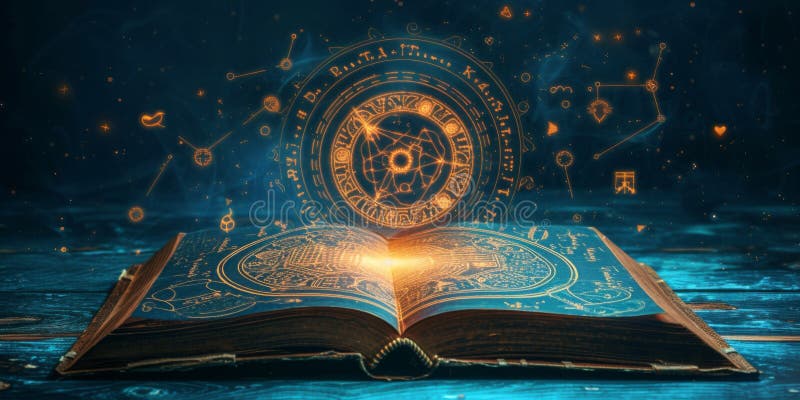 A Spellbinding Open Book Adorned with Magical Symbols, Exuding ...