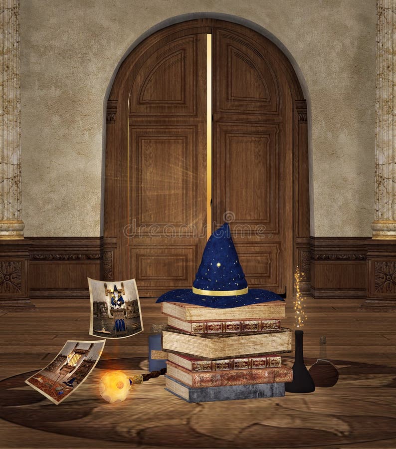 Spellbound wizard room stock photo. Image of antique - 208607522