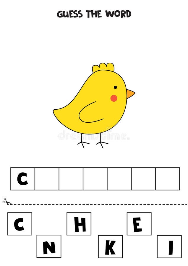 Spelling Game for Kids. Cute Cartoon Chicken. Stock Vector ...