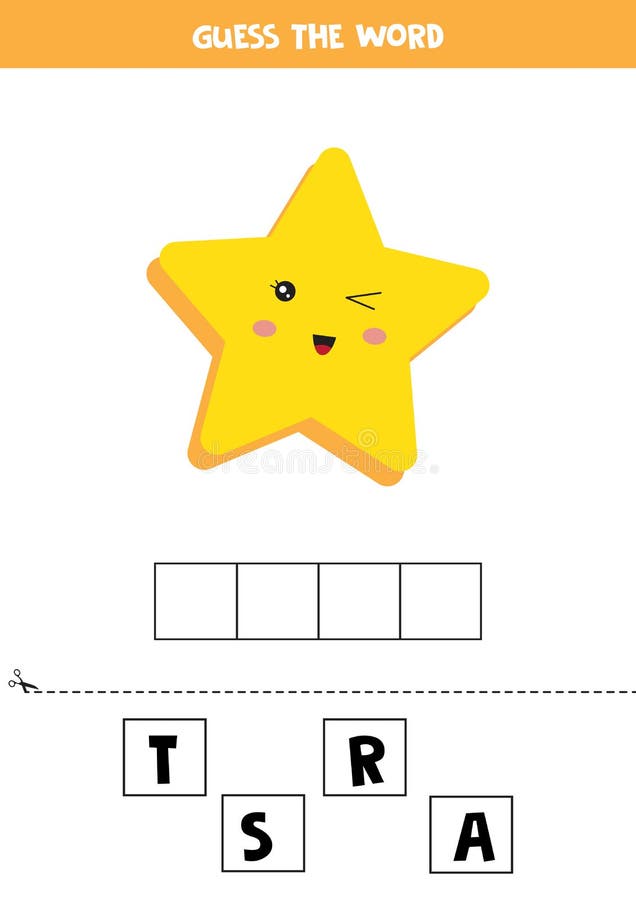 Spelling Game for Kids. the Word Star. Stock Vector - Illustration of ...