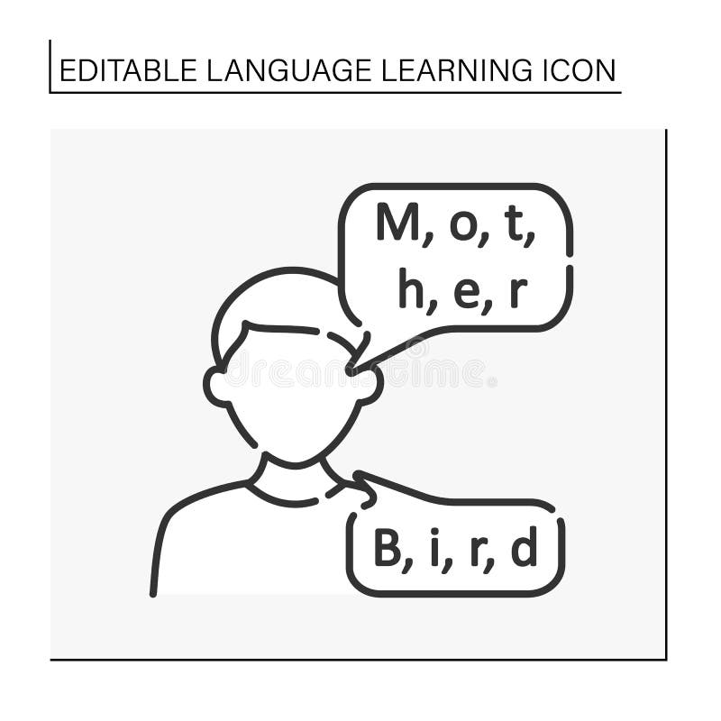 Spelling line icon stock vector. Illustration of spell - 231846969