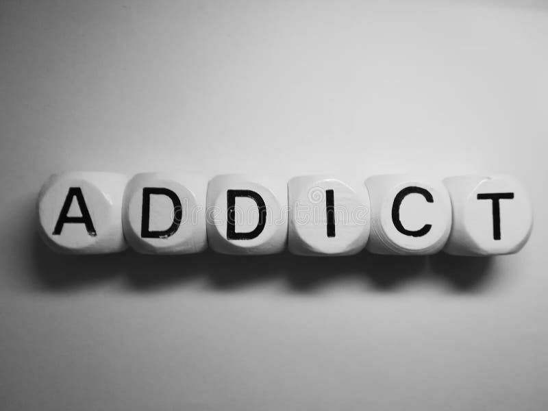 ADDICT Word Made with Building Blocks. Stop Smoking and Drinking ...