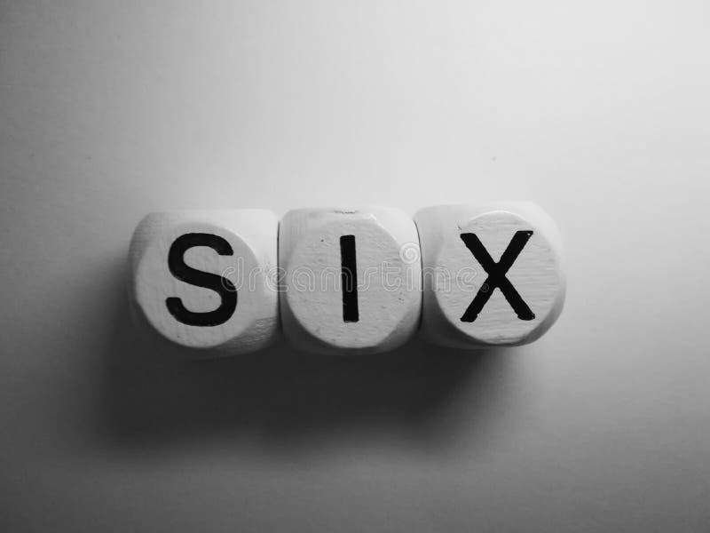 Word six on wooden dice stock image. Image of render - 122956951