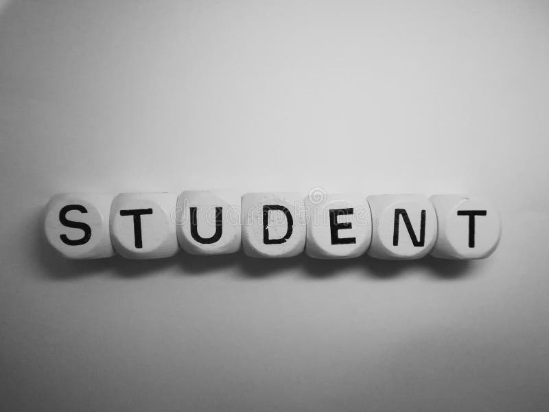 Word Student is Made of Square Wooden Letters on a Gray Background ...