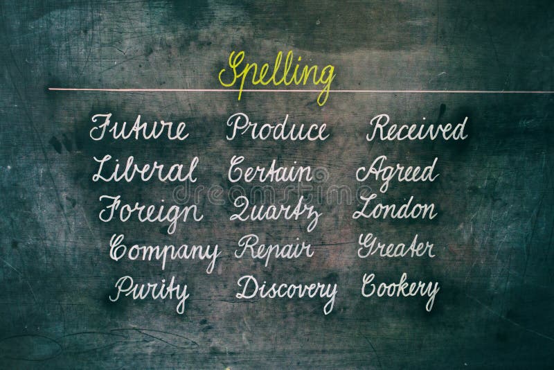 Spelling Words Chalk Board Stock Illustrations – 4 Spelling Words Chalk ...
