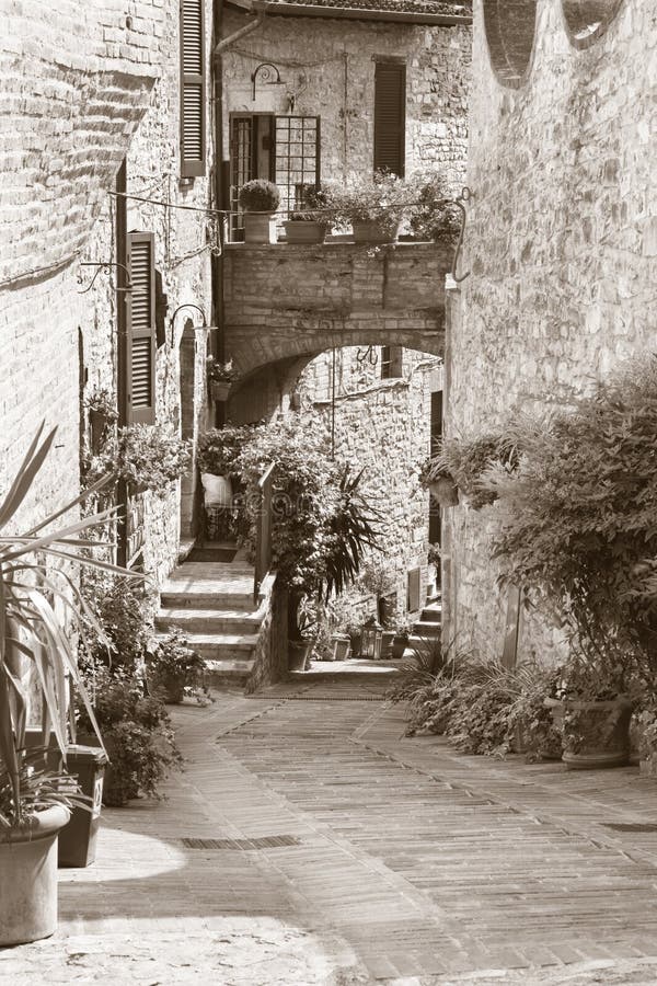 Spello - the Little Aisle on the Old Town Stock Image - Image of urban ...