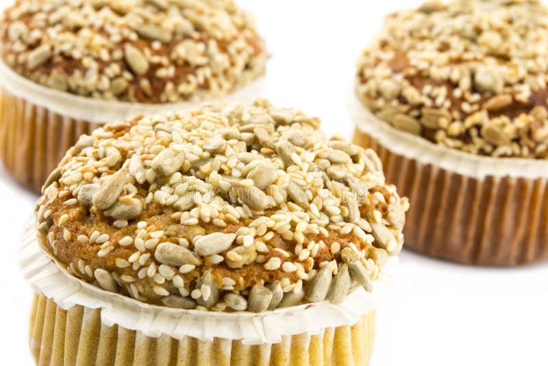 Spelt Muffins with Sesame and Grains Stock Image - Image of bread ...