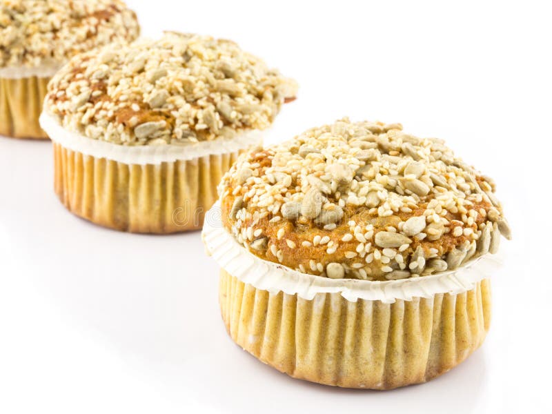 Spelt Muffins with Sesame and Grains Stock Photo - Image of provincial ...