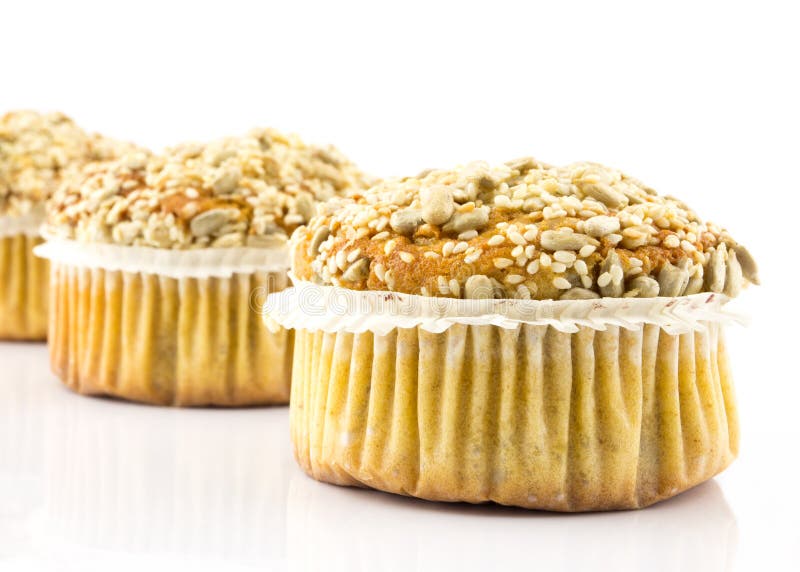 Spelt Muffins with Sesame and Grains Stock Photo - Image of bread ...