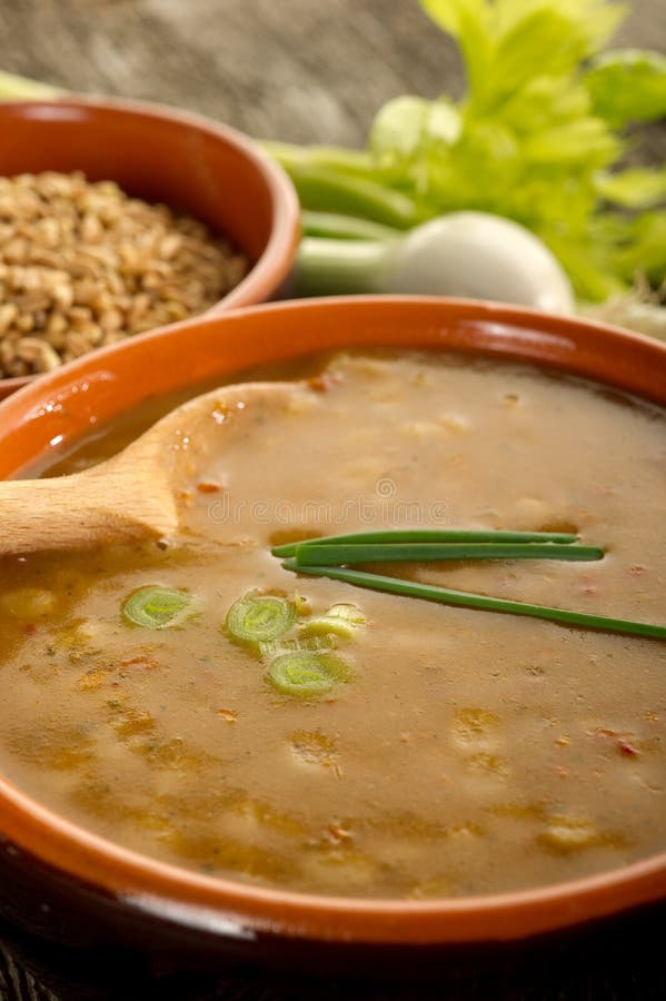 Spelt soup stock image. Image of spelt, leaf, macro, italian - 14961637
