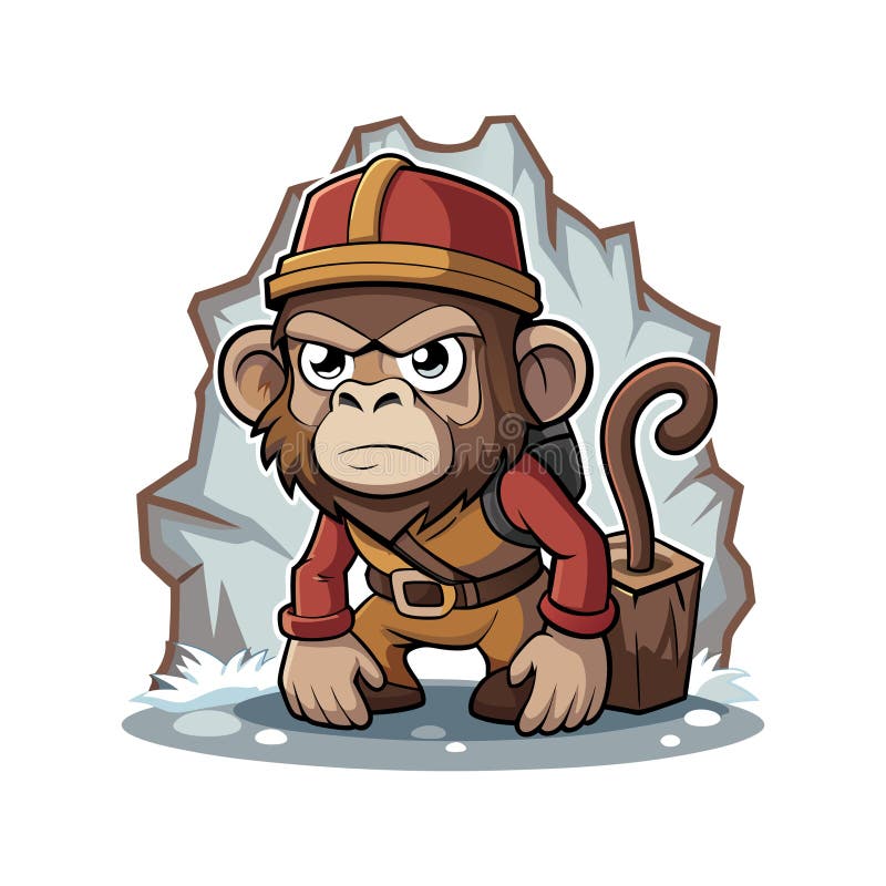 Spelunking with Frozen Monkey Stock Vector - Illustration of animal ...