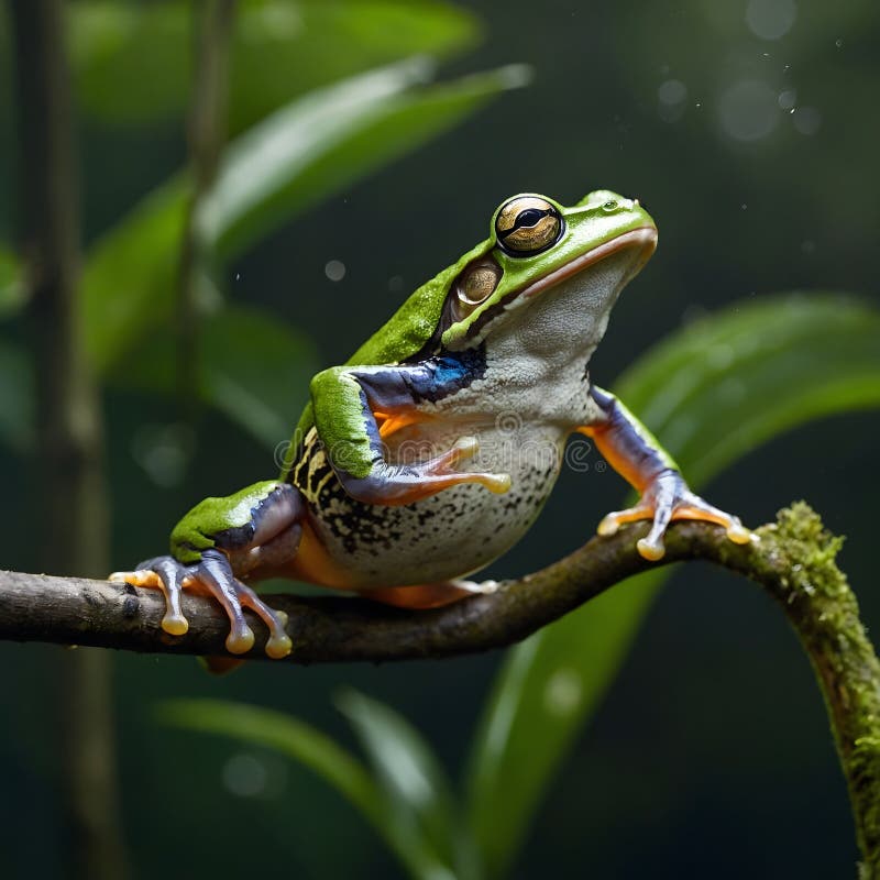 Spencer S River Tree Frog in Motion: Leaping through the Lush ...