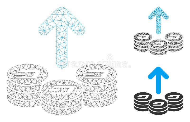 Spend Dash Coins Vector Mesh Network Model and Triangle Mosaic Icon ...