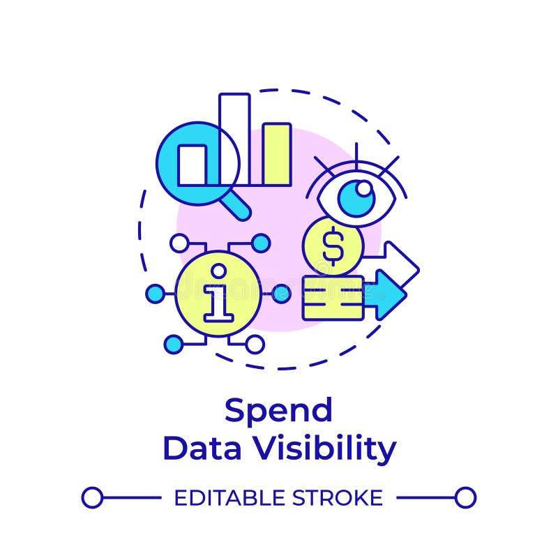 Spend Data Visibility Multi Color Concept Icon Stock Vector ...