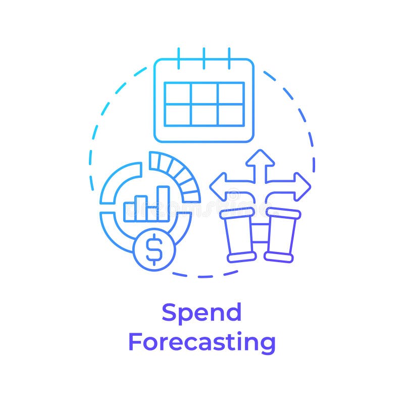Spend Forecasting Blue Gradient Concept Icon Stock Vector ...