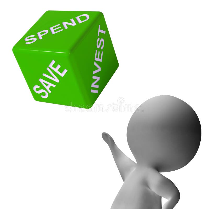 Spend Invest or Save Dice Shows Budgeting Stock Illustration ...