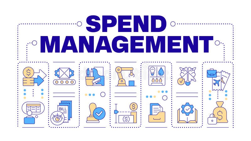 Spend Management Yellow Word Concept Stock Vector - Illustration of ...