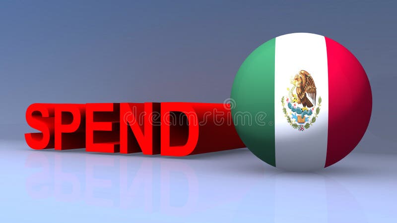 Spend with Mexico Flag on Blue Stock Illustration - Illustration of ...