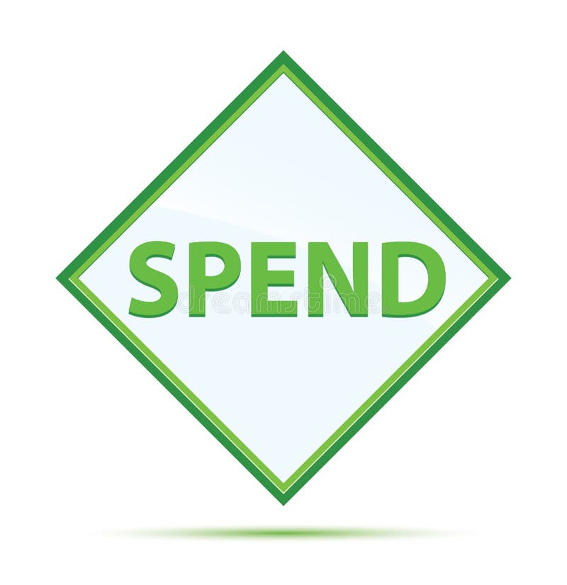Spend Modern Abstract Green Diamond Button Stock Illustration ...