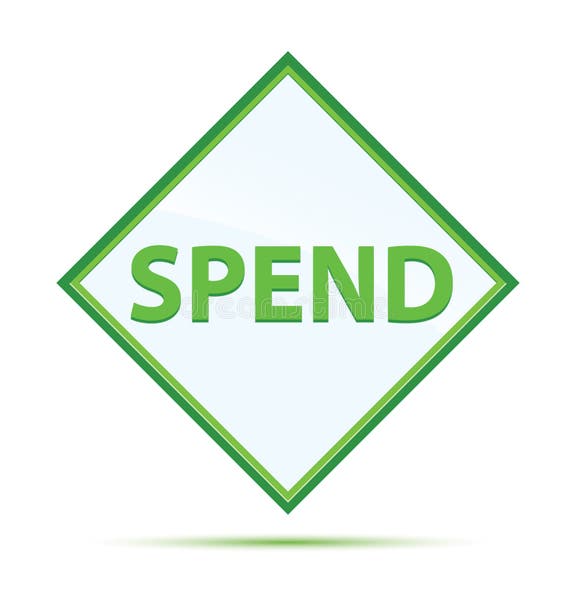 Spend Modern Abstract Green Diamond Button Stock Illustration ...