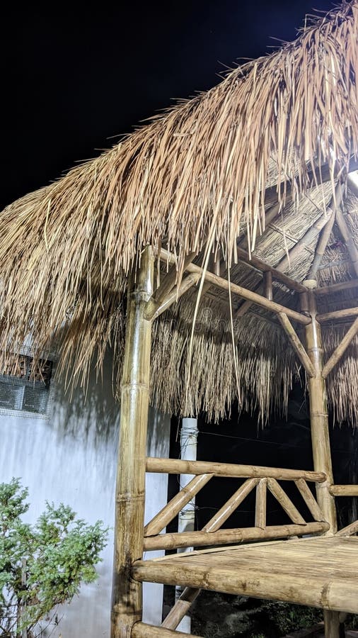 Spend the Night while Enjoying the Coolness in a Beautiful Hut Stock ...