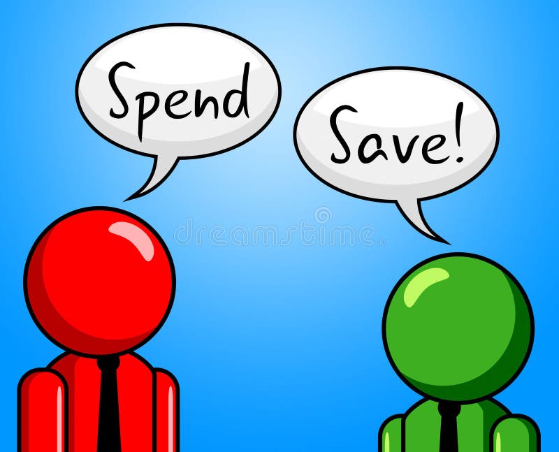 Spend save balance stock illustration. Illustration of fund - 26339996