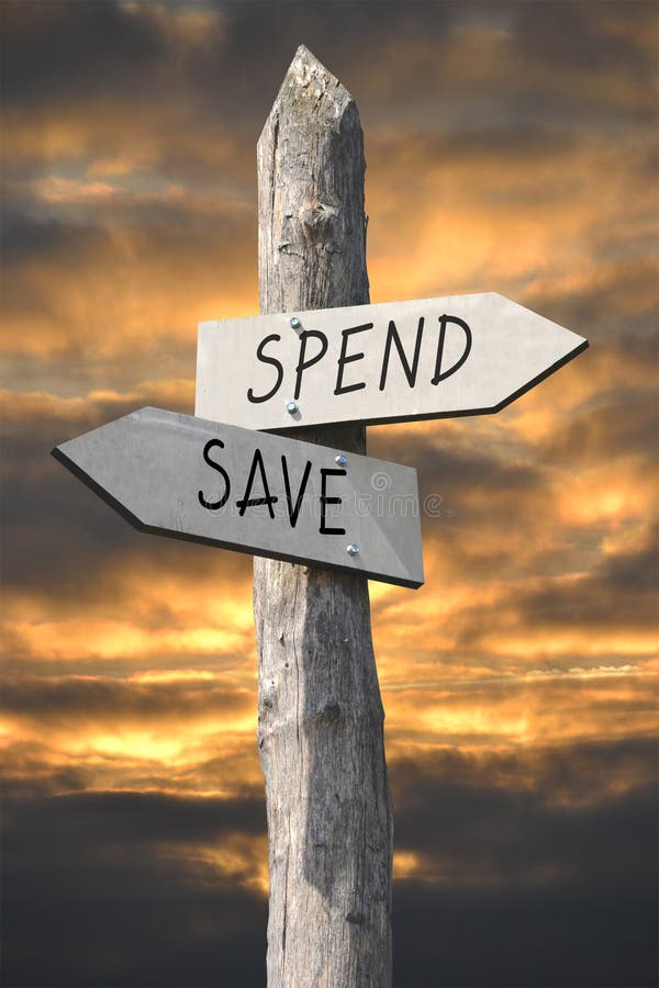 Spend Save Sign stock photo. Image of guidepost, commercial - 39640106
