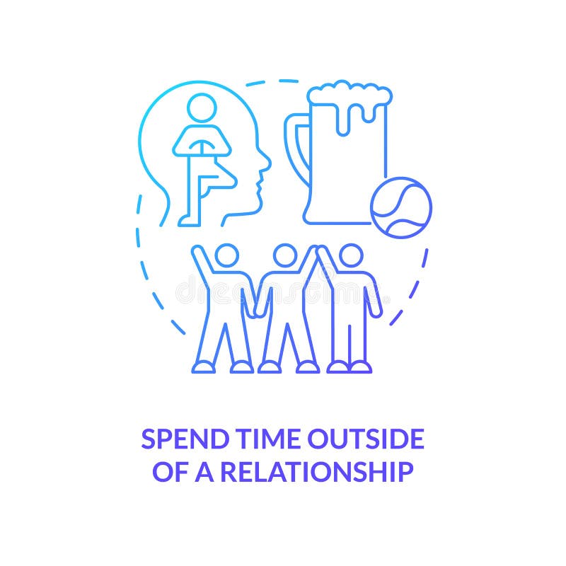 Spend Time Outside of Relationship Blue Gradient Concept Icon Stock ...