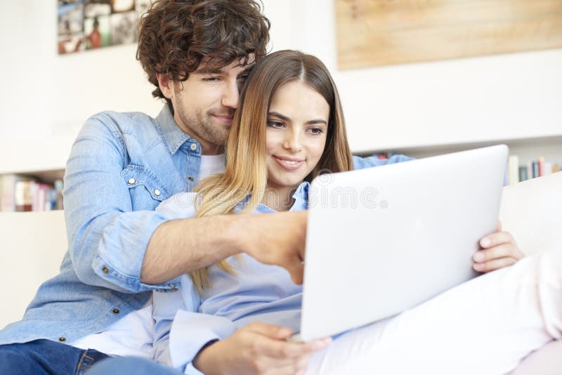 Spend time together stock image. Image of computer, leisure - 91675939