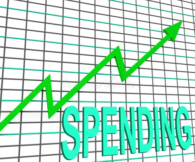 Spending Chart Graph Shows Increasing Expenditure Stock Illustration ...