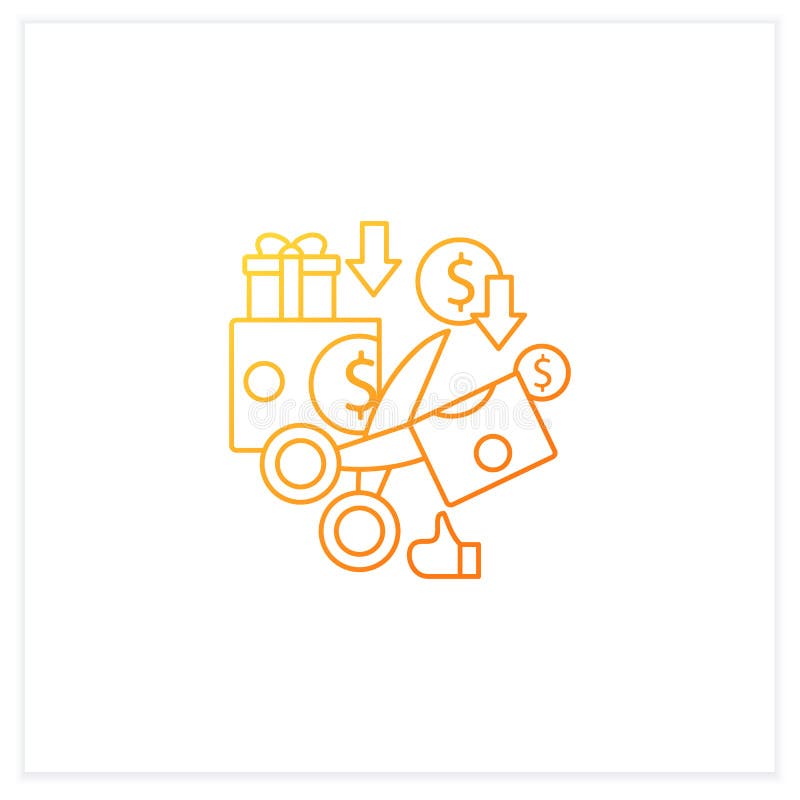 Less Spending Gradient Icon Stock Vector - Illustration of return, linear: 234277715