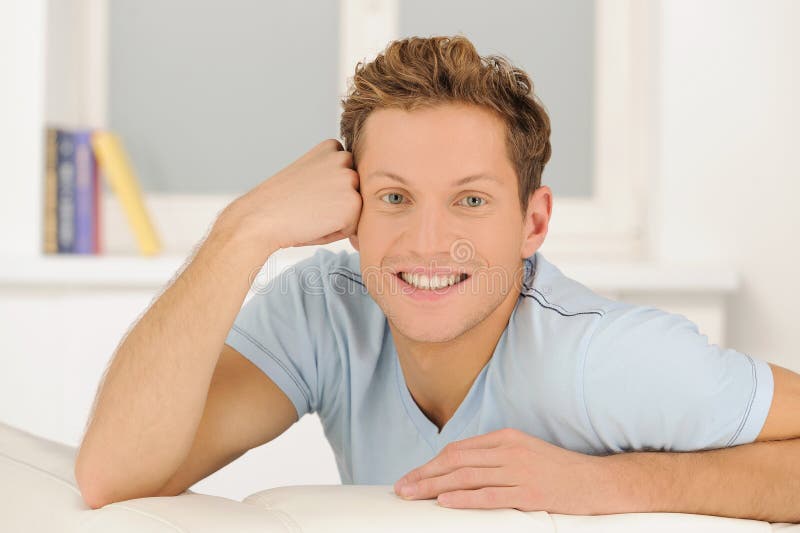 Spending His Free Time at Home Stock Photo - Image of 2025, couch: 32584534