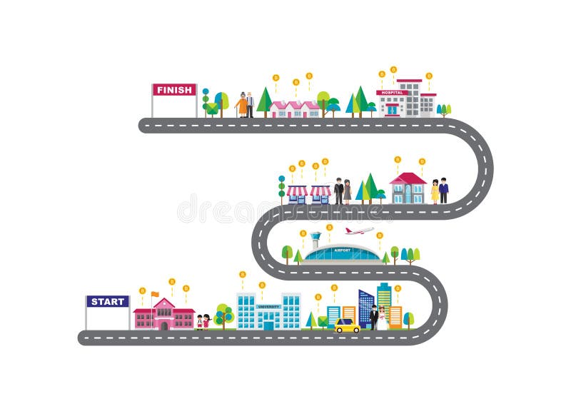 Spending Money in Different Age Timeline Stock Vector - Illustration of ...