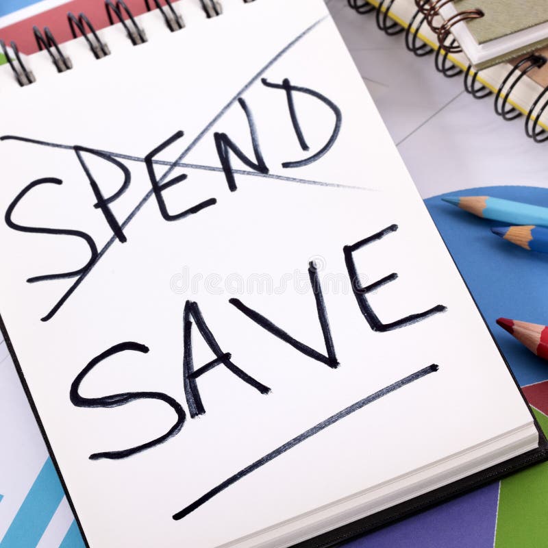 Spending and Saving Message Stock Photo - Image of chart, growth: 166833000