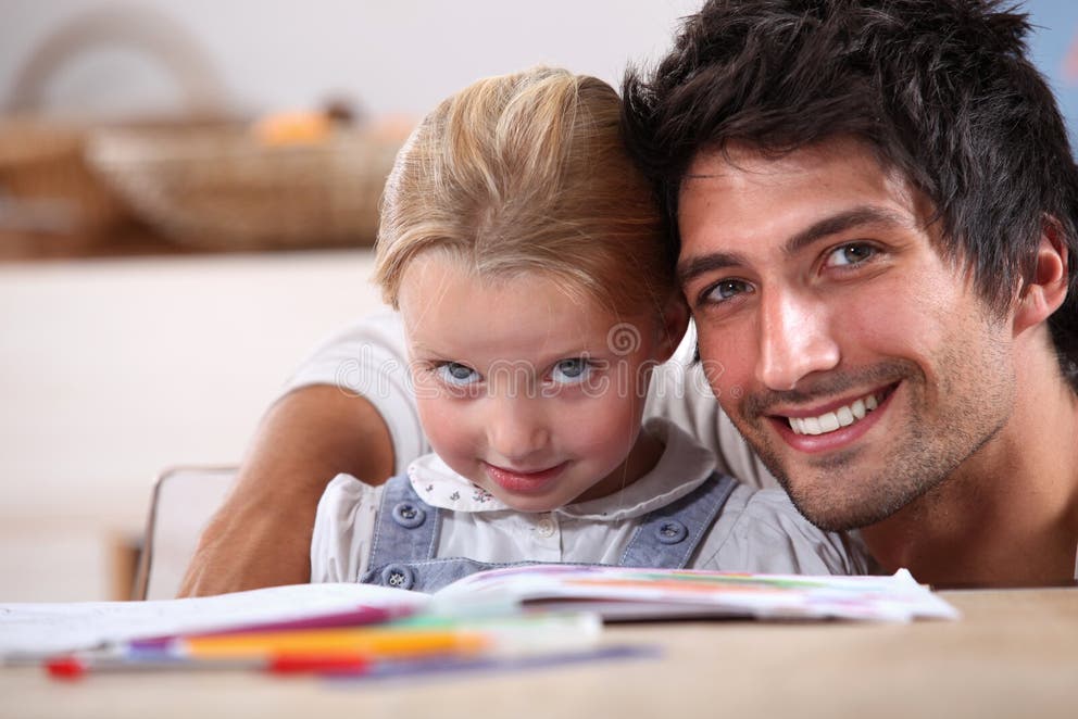 Spending Time with His Daughter Stock Photo - Image of happy, nurturing ...