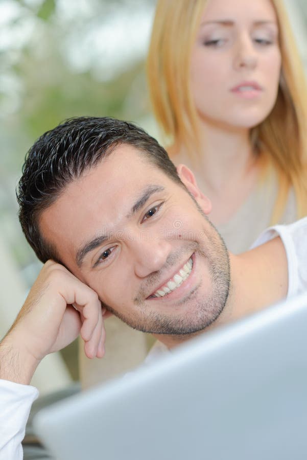 He Spends Too Much Time on Internet Stock Image - Image of laptop, male ...