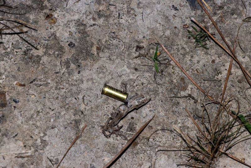 Bullet Casing Abandoned on the Ground Stock Photo - Image of group ...